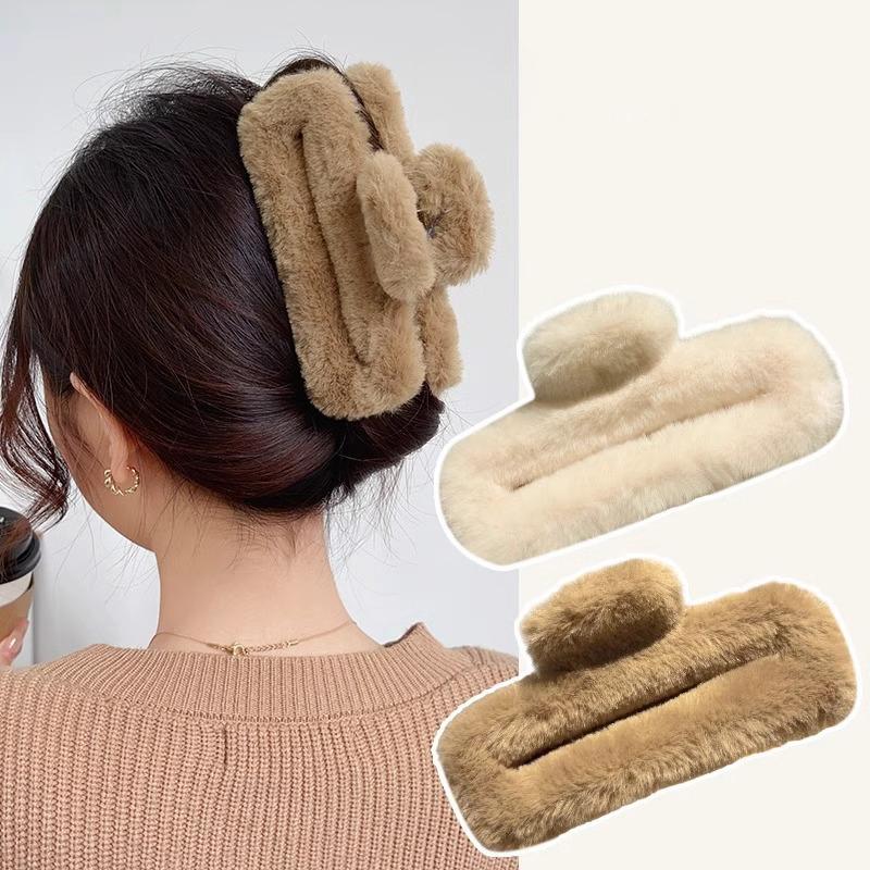 Fashion Plush Hair Comb Solid Color Bangs Hair Clip For Wome - TikTok ...