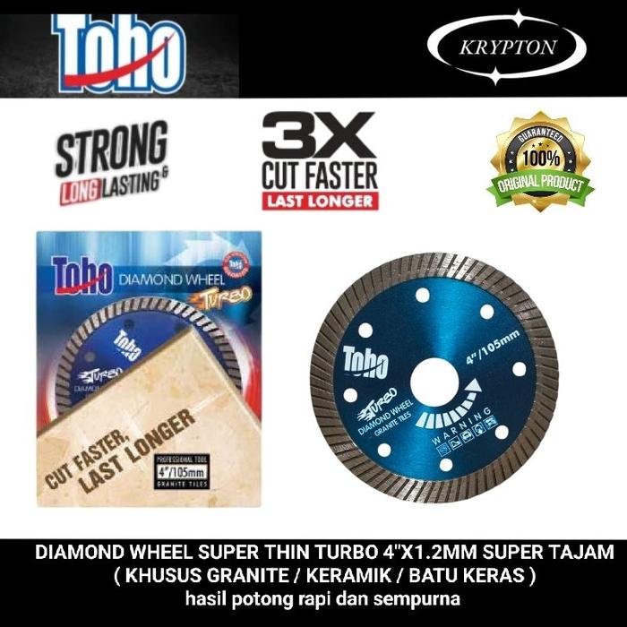 Jual TOHO Diamond wheel / Mata gerinda super thin turbo 4"x1.2mm khusus ...