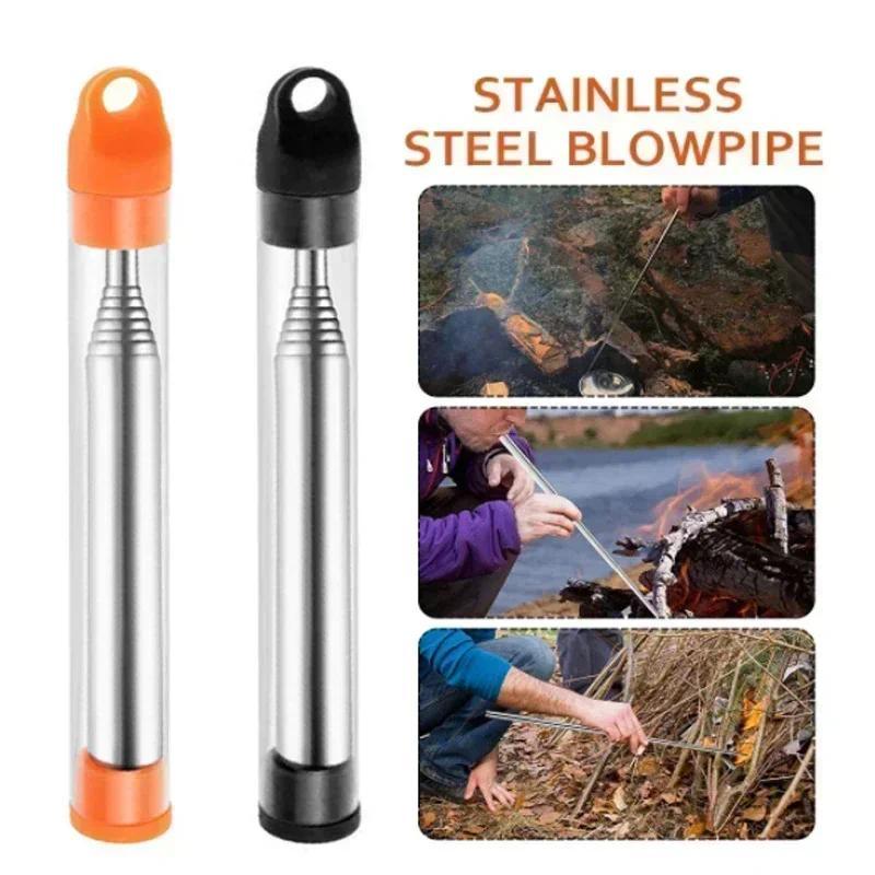Bushcraft Pocket Bellows Blasting Campfire Blow Fire Tube Outdoor ...