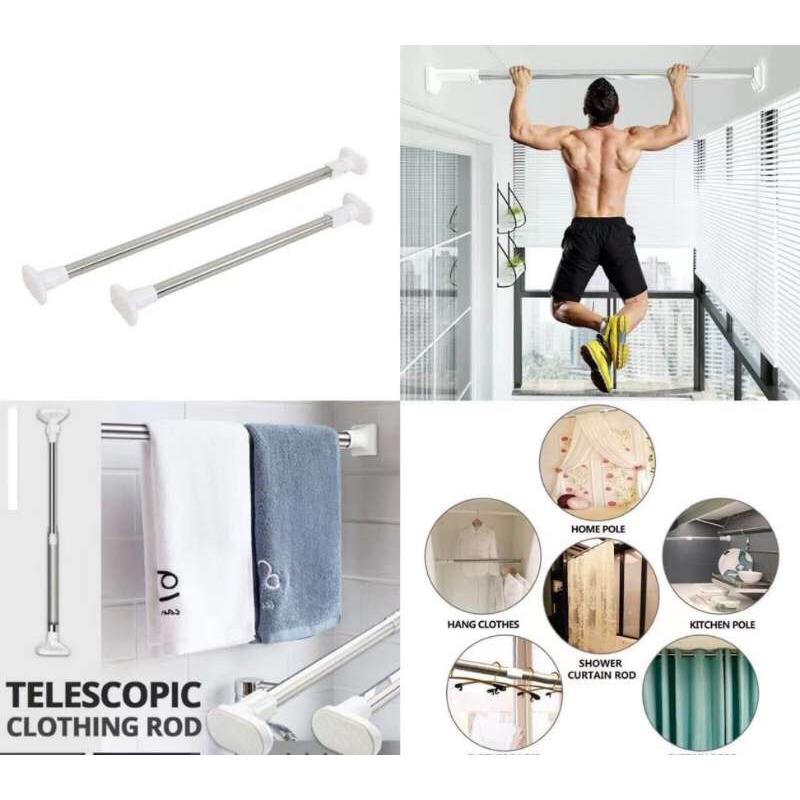 Shower Extendable Curtain Rod 110-200cm Multi Function Telescopic ...