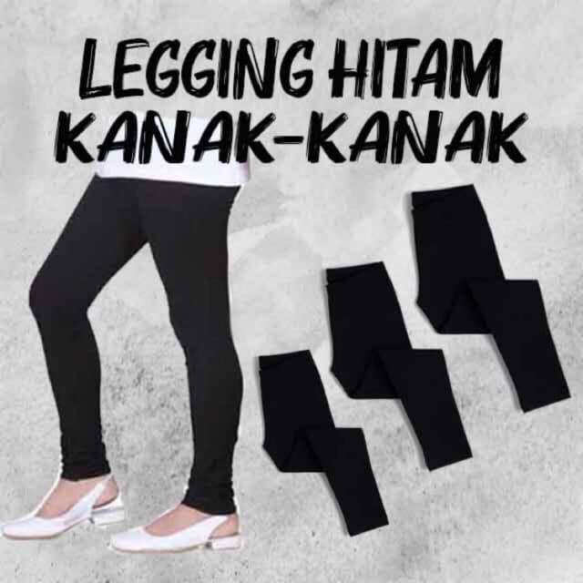 LEGGING PLAIN COTTON SPANDEX WARNA HITAM Fit Kain Perempuan Seluar ...