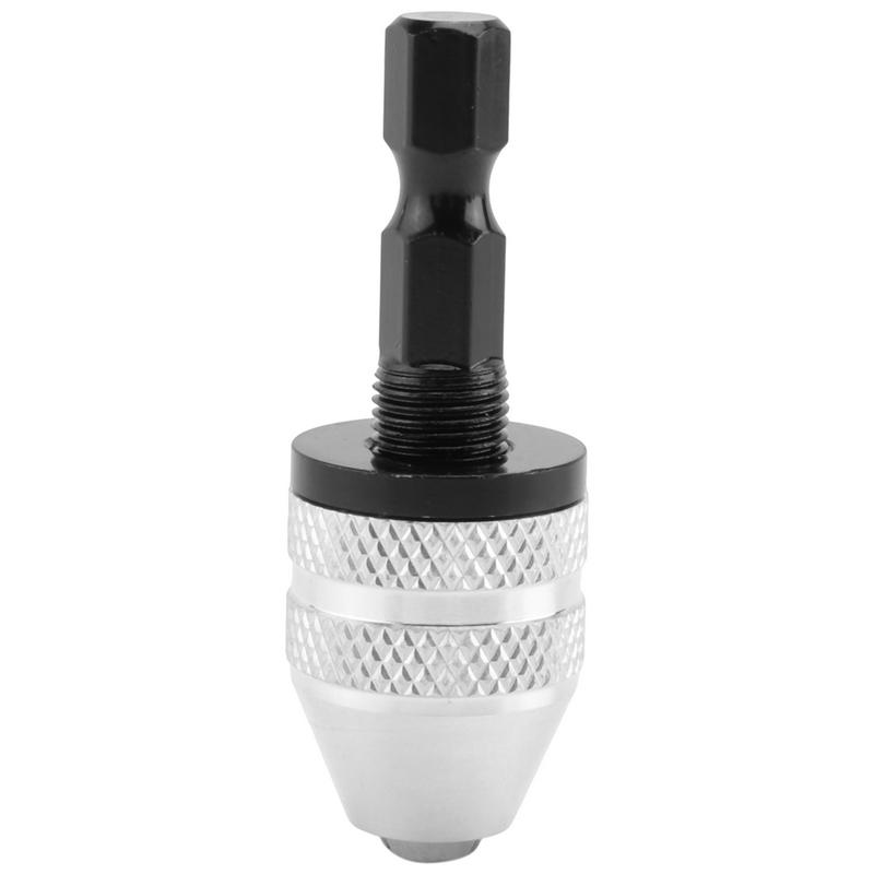 Silver+Black 6mm Keyless Drill Bit Chuck Quick Change Adapte - TikTok ...