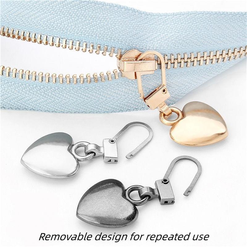 5/1PCS Sewing Zippers Puller Head Heart Shape Detachable Metal - TikTok ...