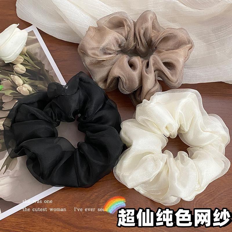 Solid Color Tulle Scrunchie - Elegant Forest Style Hairband for ...