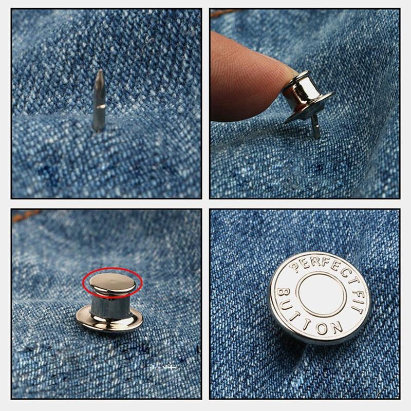 Adjustable Removable Jeans Button Nail Free Metal Button Button ...