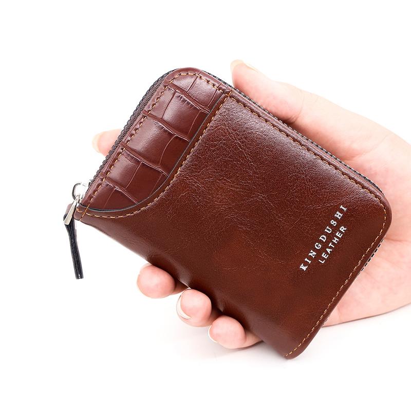European and American Retro Men's Short Wallet Vertical Multiple Card ...
