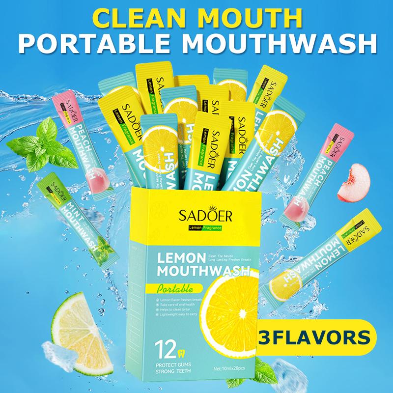Original Antibacterial Mouthwash Peach Mint Lemon Flavor Remove ...