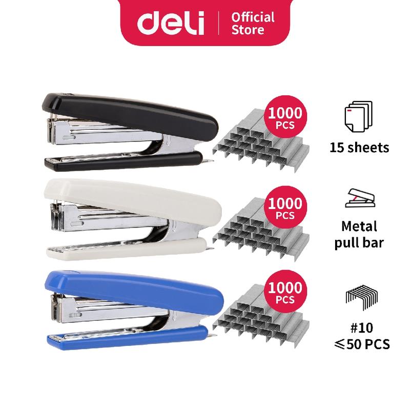 Deli Stapler 15sheets,#10 bahan metal tahan ektra lama E0251 Logam ...