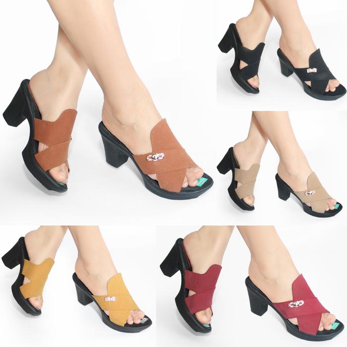Promo SANDAL WANITA WEDGES SENDAL PEREMPUAN SELOP SLOP TINGGI HAK PESTA ...