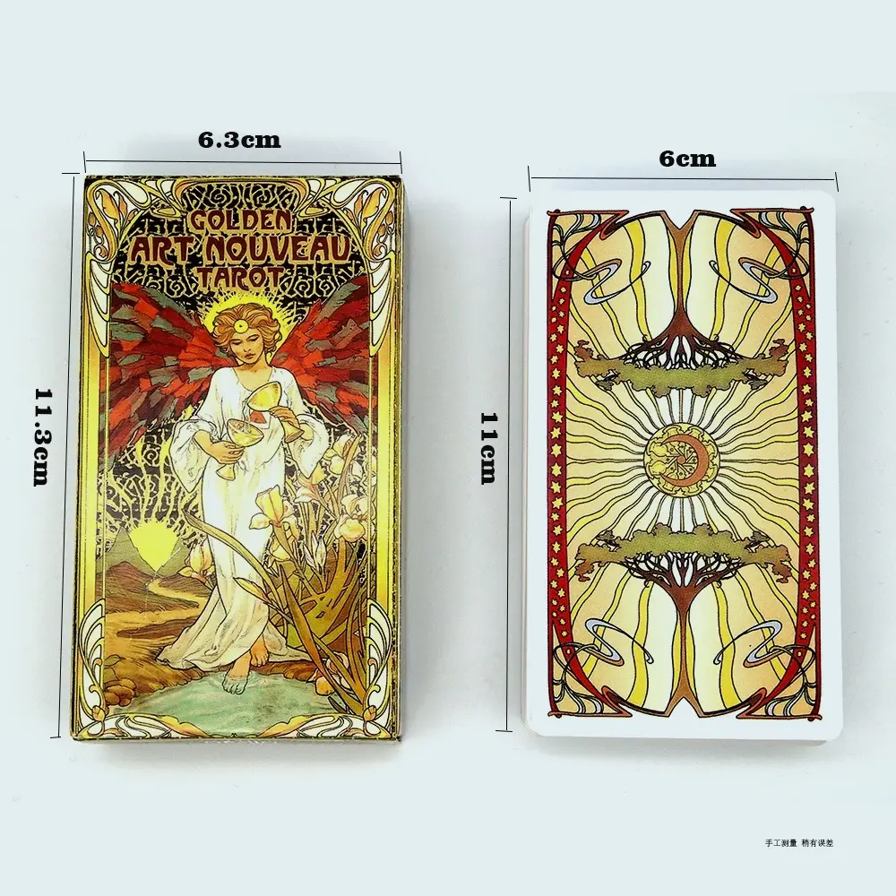 Golden Art Nouveau Tarot Deck 78 Cards with Guidebook Cards Occult ...