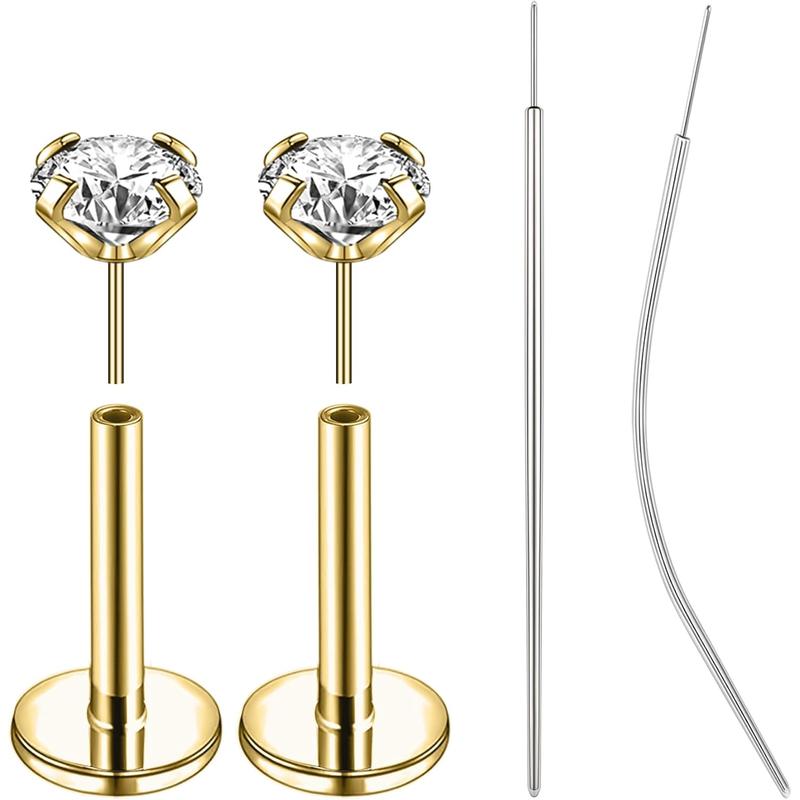 18G/20G Threadless Push in Nose Studs Surgical Steel Labret Piercing ...
