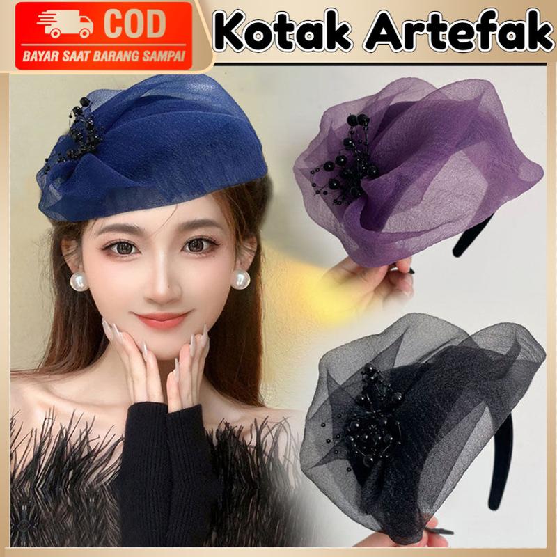 Topi Fascinator Hat / Bando Fascinator / Headband / Jepit Hairclip Jala ...
