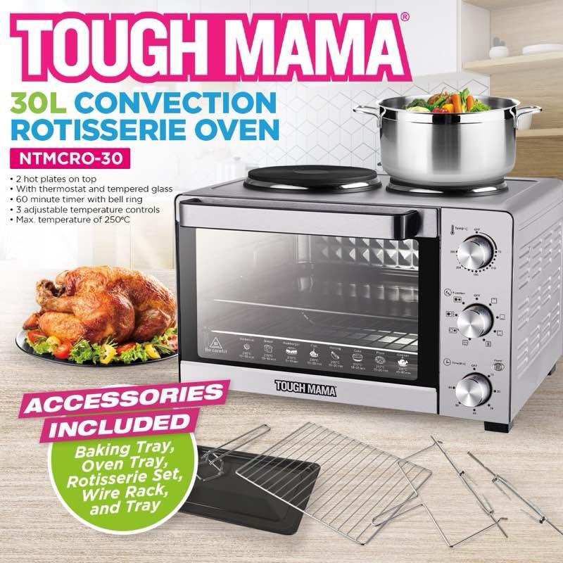 Tough Mama NTMCRO-30 FREE HAND MIXER Convection Rotisserie Oven ...
