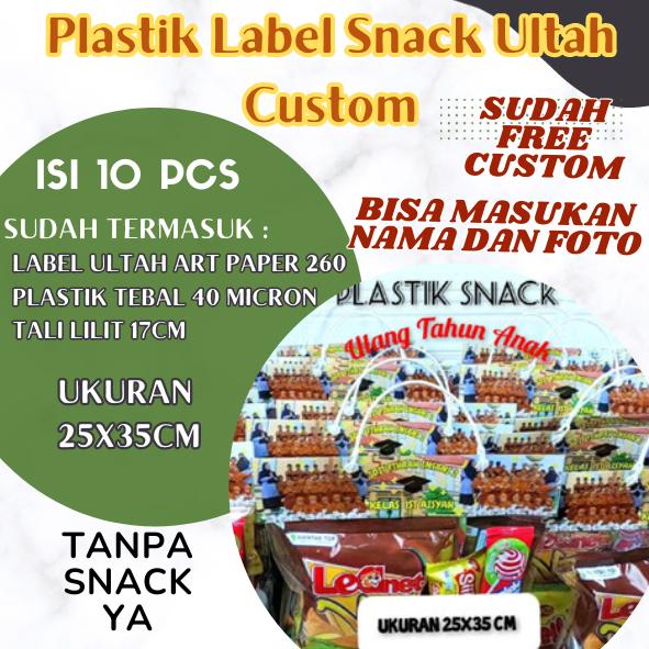 [10Pcs]Plastik Label Snack Ultah Anak Custom Uk. 25x35 Cm Ulang tahun ...