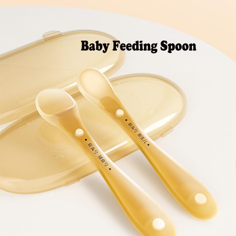 2pcs Baby Feeding Spoon Soft Silicone Spoon Set Nano Sudu Makan ...