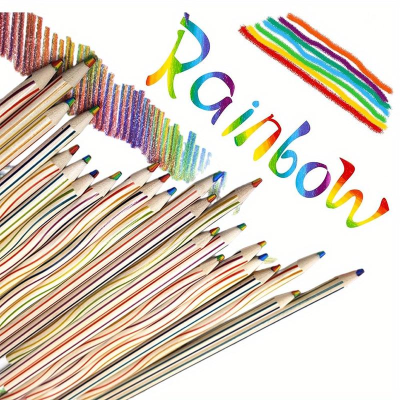 30 Pieces Rainbow Colored Pencils Set, Rainbow Pencil for Students ...