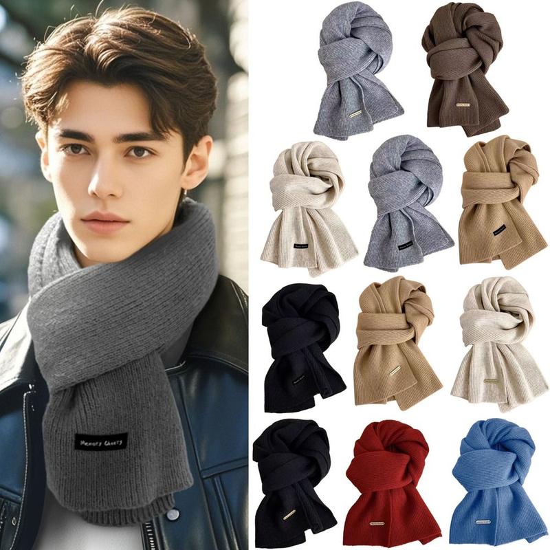 Winter Warm Solid Color Cross Scarf Woolen Thicken Knit Scar - TikTok ...
