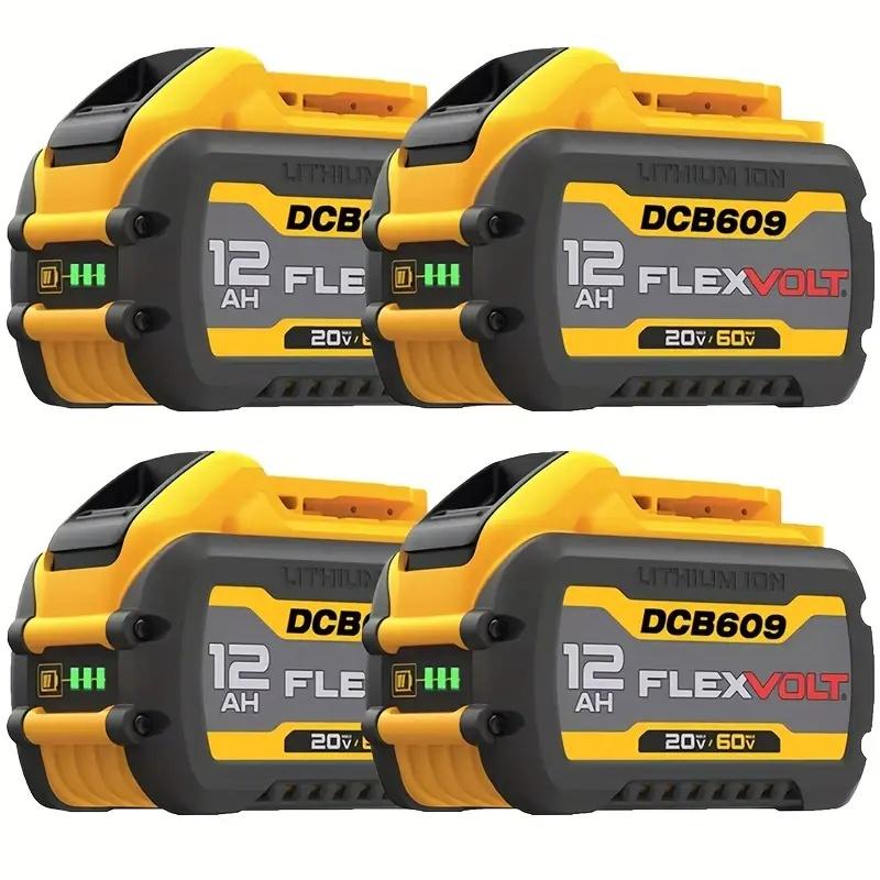2Pack 12.0Ah 20V DCB606 Replacement For DeWalt 20V/60V MAX Battery ...