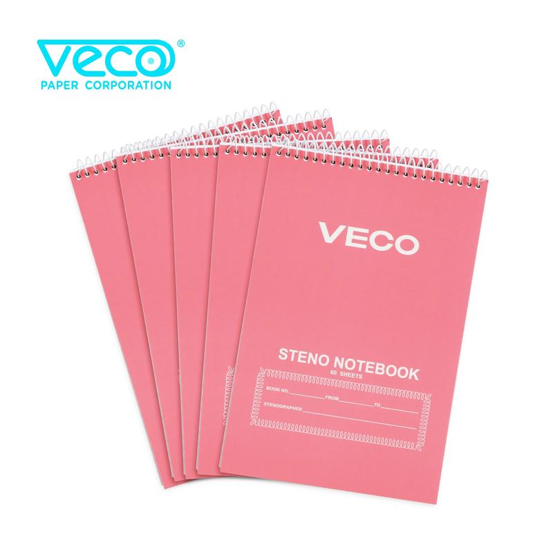 Veco Steno Notebook 60lvs 6x9in 1 color/set of 5pcs (colors variants ...