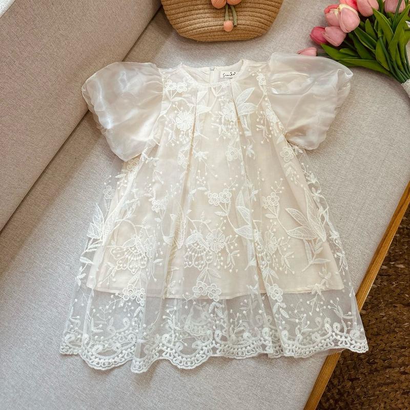 Váy đầm ren thêu tay phồng phối tơ mịn nhà Sumin cho bé 9-40kg - TikTok ...