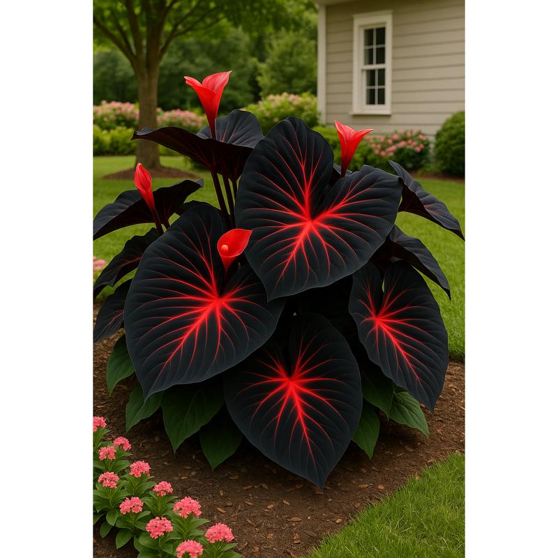 Hosta Seeds -800 pcs Rare Deep Black & red Hosta with Blue Variations ...