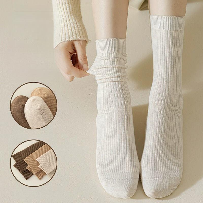 Socks Women's Spring and Autumn Matching Tube Socks Brown Brown ...