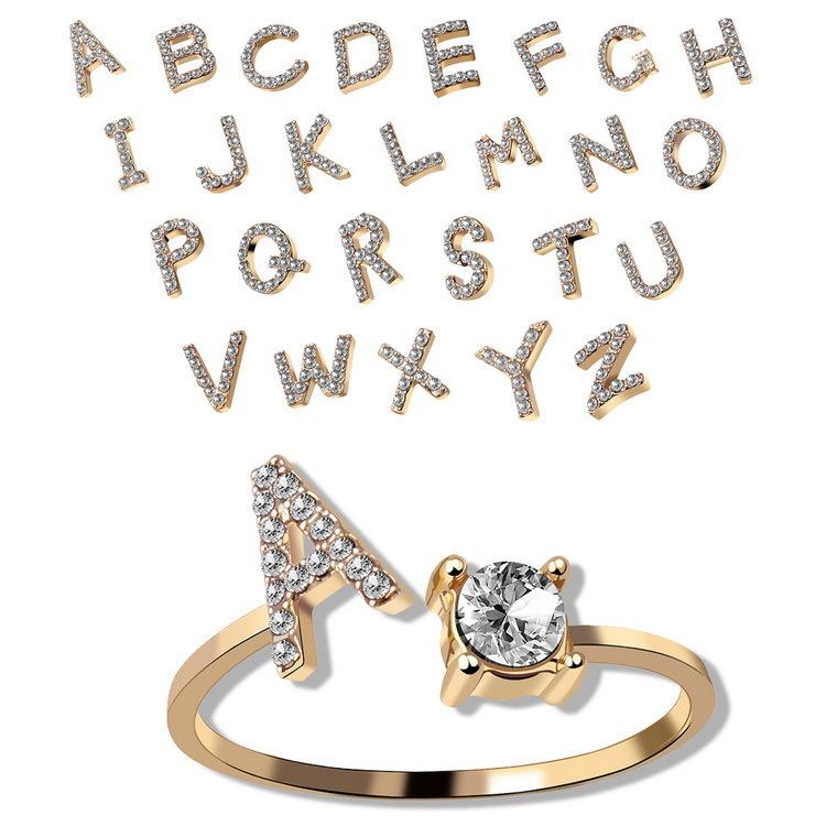 Letters Ring With Cubic Zirconia - TikTok Shop Singapore