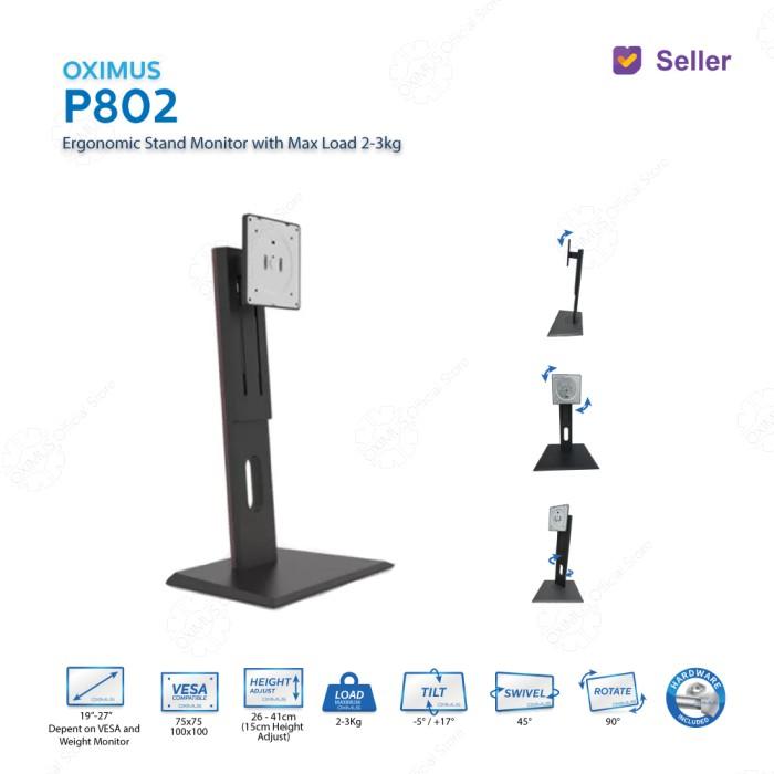 Jual Bracket LCD LED Monitor Ergonomic Stand Oximus P802 HAS Rotate ...