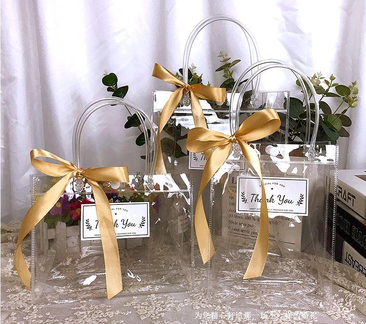 50pcs Transparent PVC Bag Door gift Bag Goodies Bag Stationery - TikTok ...
