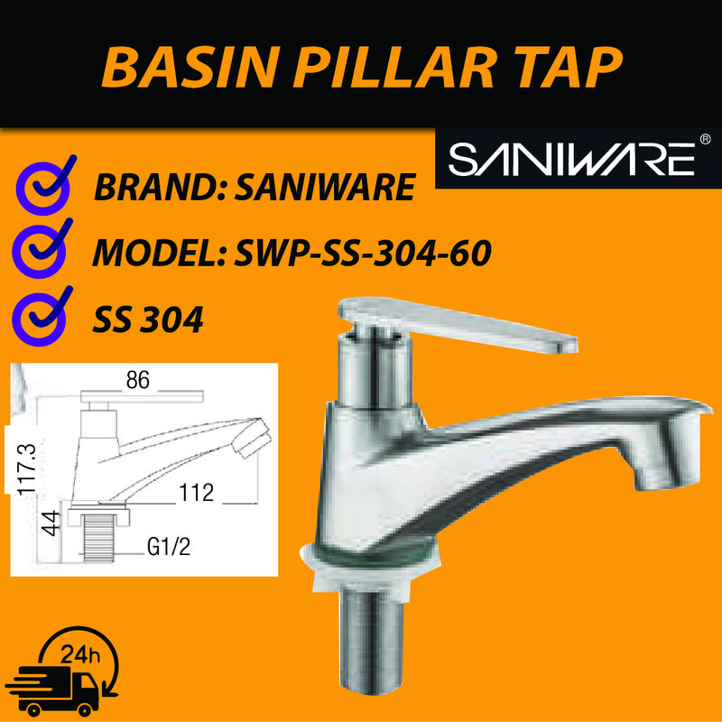 SUS 304 Stainless Steel Bathroom Basin Tap / SWP-SS-304-60 / - TikTok ...