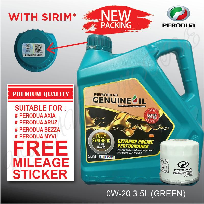 NEW ORI SIRIM PERODUA FULLY 0W20 3.5L ALZA BEZZA ARUZ MYVI ATIVA ...