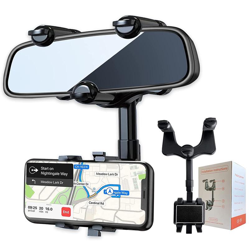 360 ° Rotatable & Retractable Car Phone Holder Mount Rearview - TikTok ...