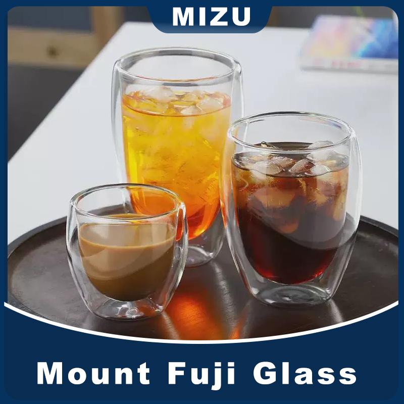 MIZU【Fast Ship】Double Glass Cup Coffee Glass Cup Mug Double Layer ...