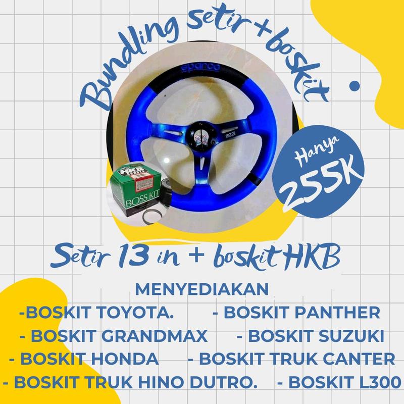 setir 13 in + boskit Car Racing - Shop | Tokopedia