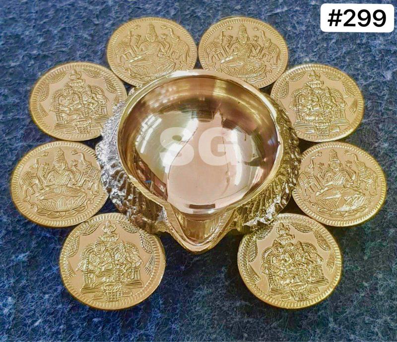Brass Vengalam 8 Coin Asthalakshmi Vilaku - TikTok Shop Malaysia