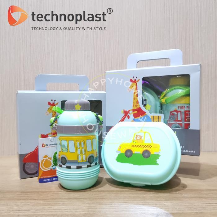 Promo Technoplast Paket Gift Set SCHOOL Prof Girra Lunch Box & Botol ...