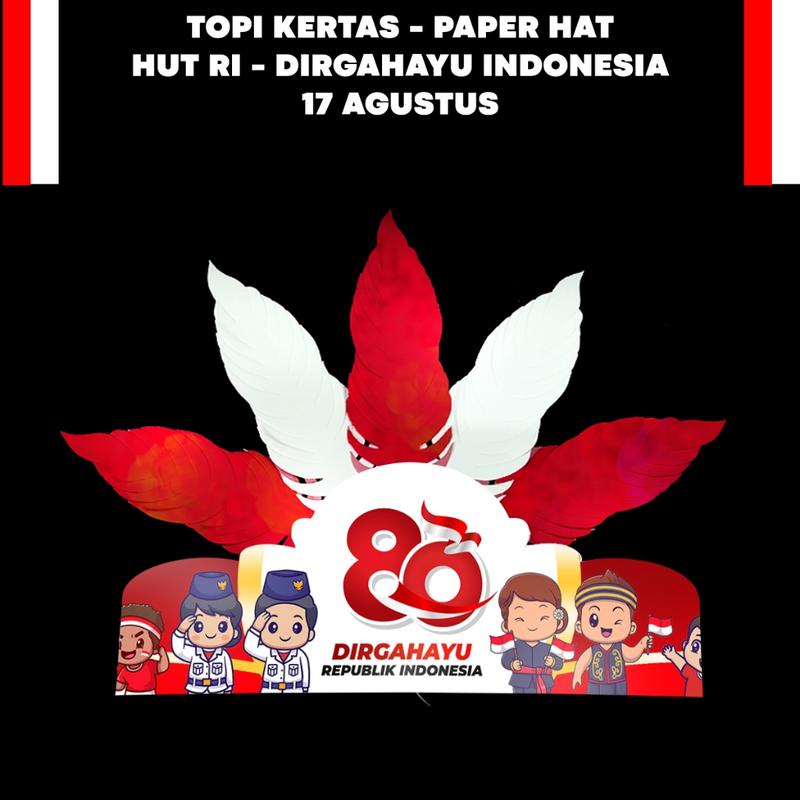 Topi HUT RI Bulu Kertas Merah Putih | Cocok untuk Lomba & Pawai - Shop ...
