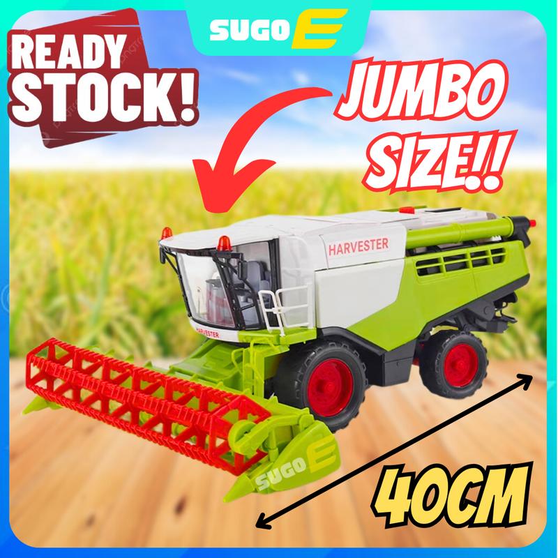 JUMBO SIZE Mainan Mesin Padi Harvester Farm Tractor Toy [ready - TikTok ...