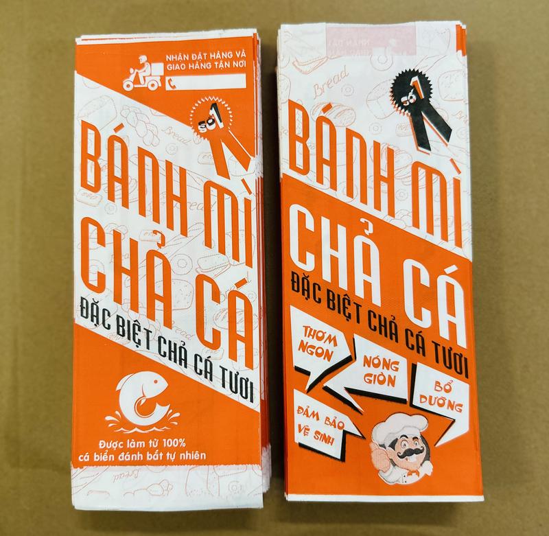 Túi giấy bánh mì chả cá cam thấm dầu số lượng 100,200,300 túi - TikTok ...