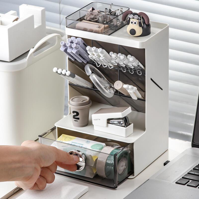 Oblique insertion box drawer style multi layer desktop organizing ...