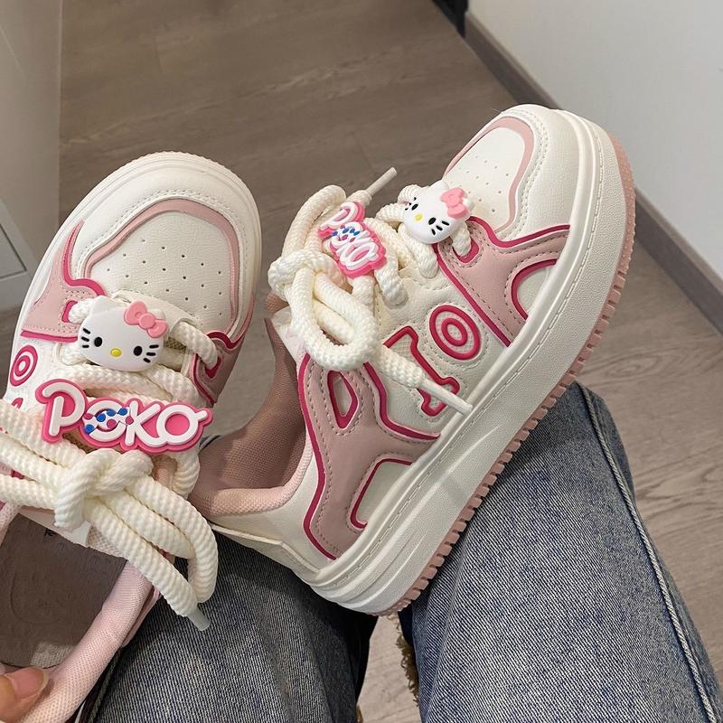 Kasut Wanita, Hello Kitty, Platform Asli Kecil, Kasut Putih, - TikTok ...