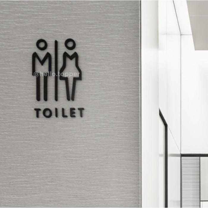 Jual Sign Stiker Toilet Keren Sign Board Restroom Akrilik Timbul ...