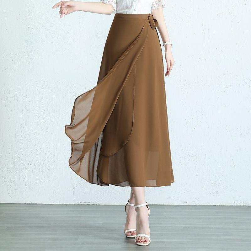 One-Piece Skirt 2024 New Chiffon Skirt Women's Summer Thin Cover ...