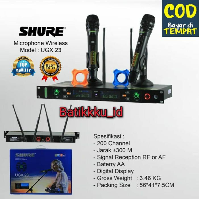 Jual [TOP QUALITY BISA COD] MIC WIRELESS SHURE UGX 23 UGX23 4 ANTENA ...