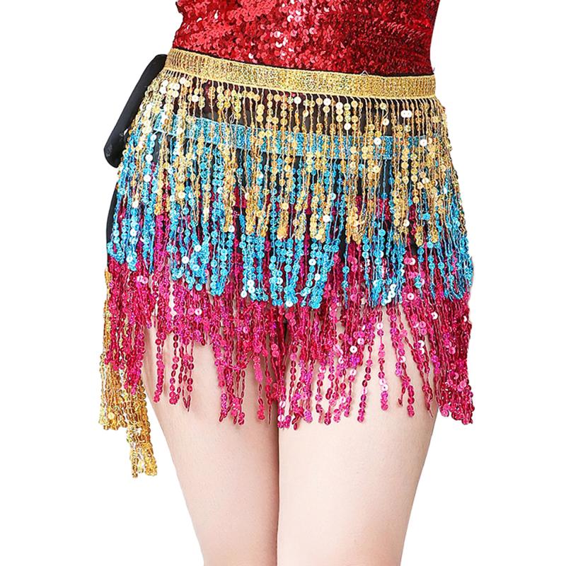 Sequin Hip Tassel Boho Belly Dance Scarf Streamer Performanc - TikTok ...