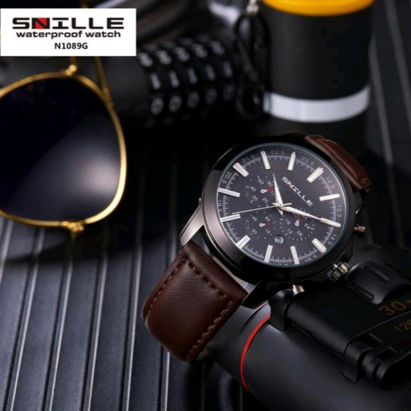 Snille Jam Tangan Kulit Pria Original Asli Anti Air Waterproof - Shop ...