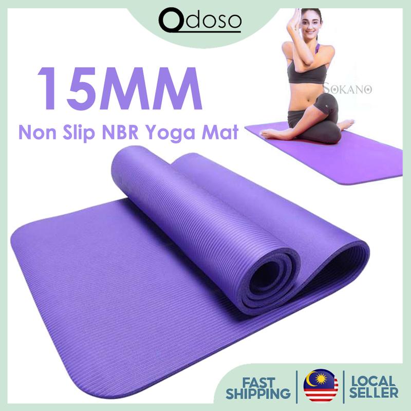 Premium Gred 15mm Non Slip NBR Yoga Mat Equipment Fitness Premium ...