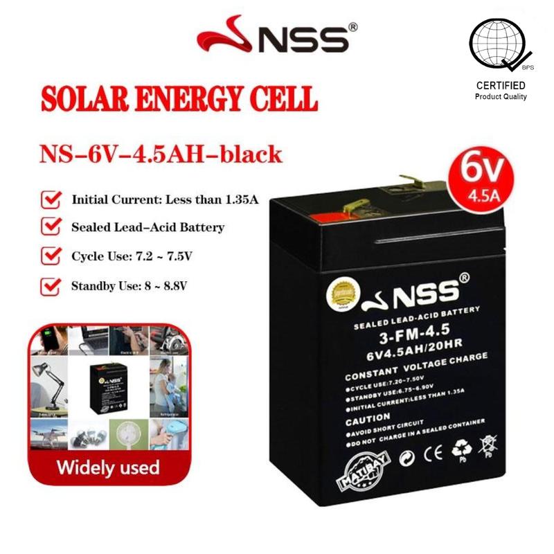NSS RECHARGEABLE SOLAR BATTERY, INDOOR/OUTDOOR SEALED LEAD ACID ...