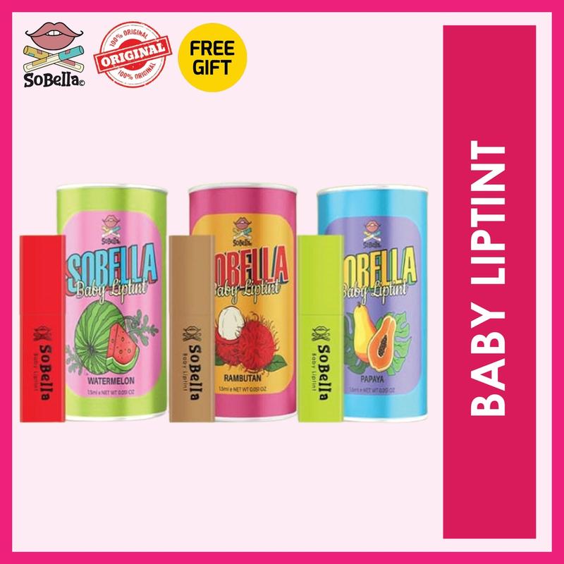 Sobella Liptint Kecil - Watermelon - Papaya - Rambutan - Lipstick ...