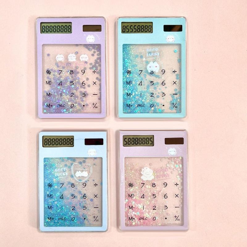 New Creative Mini Solar Calculator Transparent Quicksand Student ...